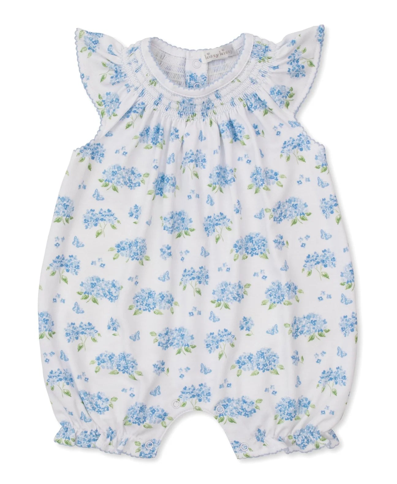 Kissy Kissy Heavenly Hydrangeas Blue Short Playsuit – Oak and Ivy ...